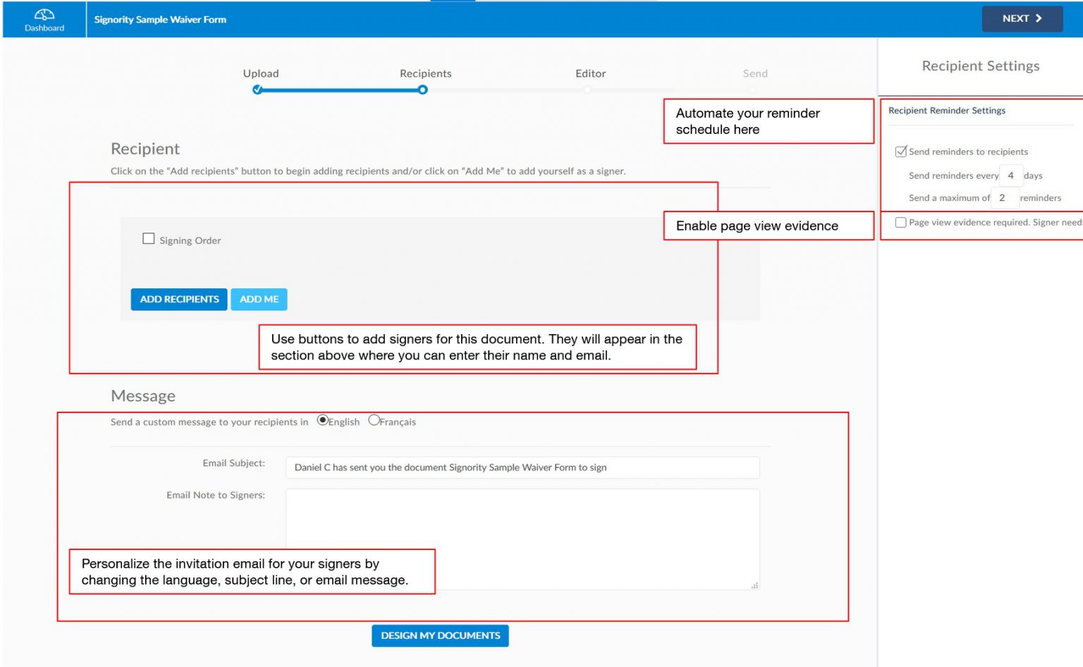Send a Document for Signature - Signority | Secure eSignature Solutions