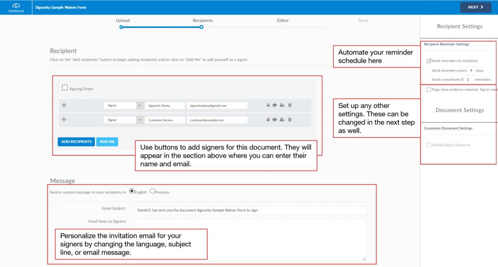 Create Electronic Signature Documents for Others – Signority eSignature ...