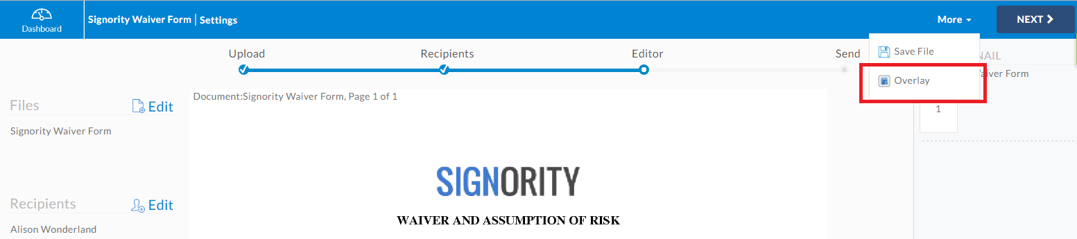 Template Overlay for Dynamic Documents - Signority | Secure eSignature ...