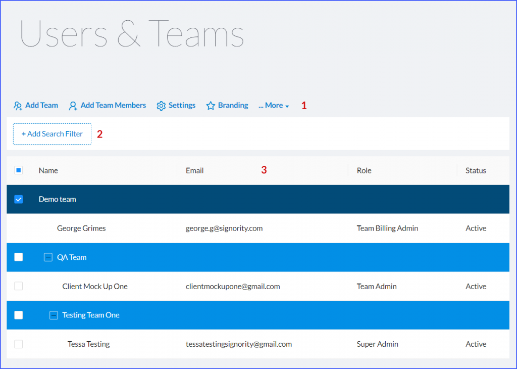 Users and Teams Page Overview - Signority | Secure eSignature Solutions