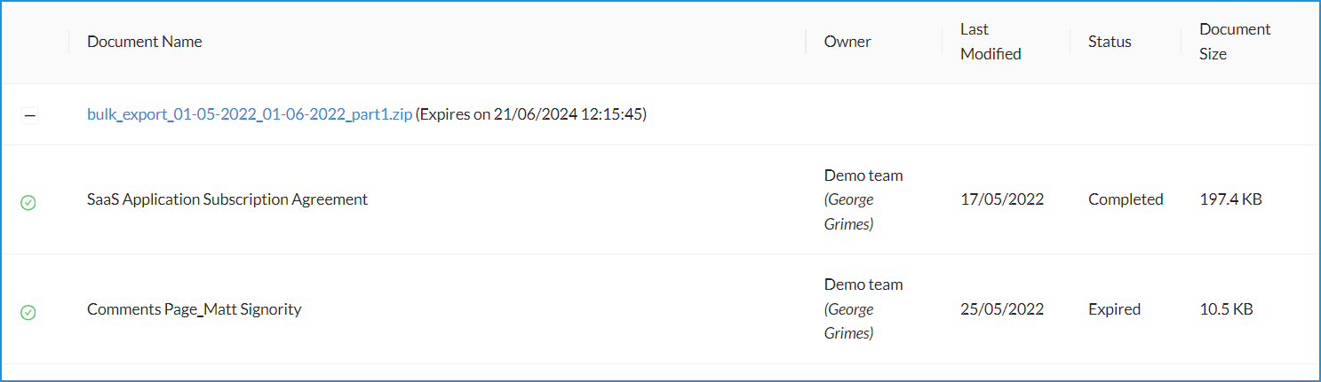 Bulk Export - Signority | Secure eSignature Solutions