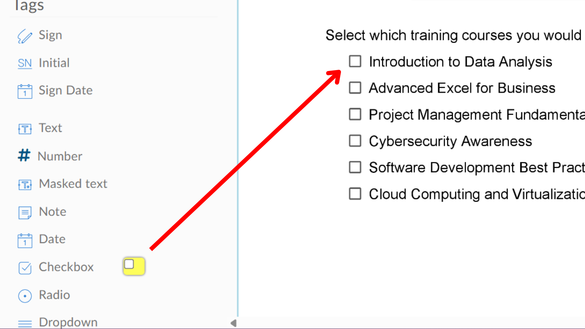 Checkbox Tag - Signority | Secure eSignature Solutions